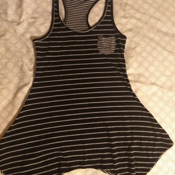 Tops | Black And White Razor Back Tank Top | Poshmark